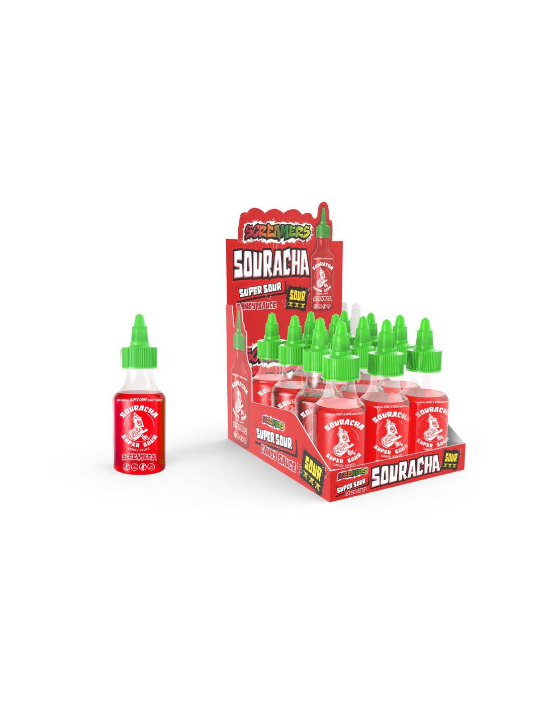 Screamers Souracha Super Sour Candy Sauce 12x 90ml - Kirpa