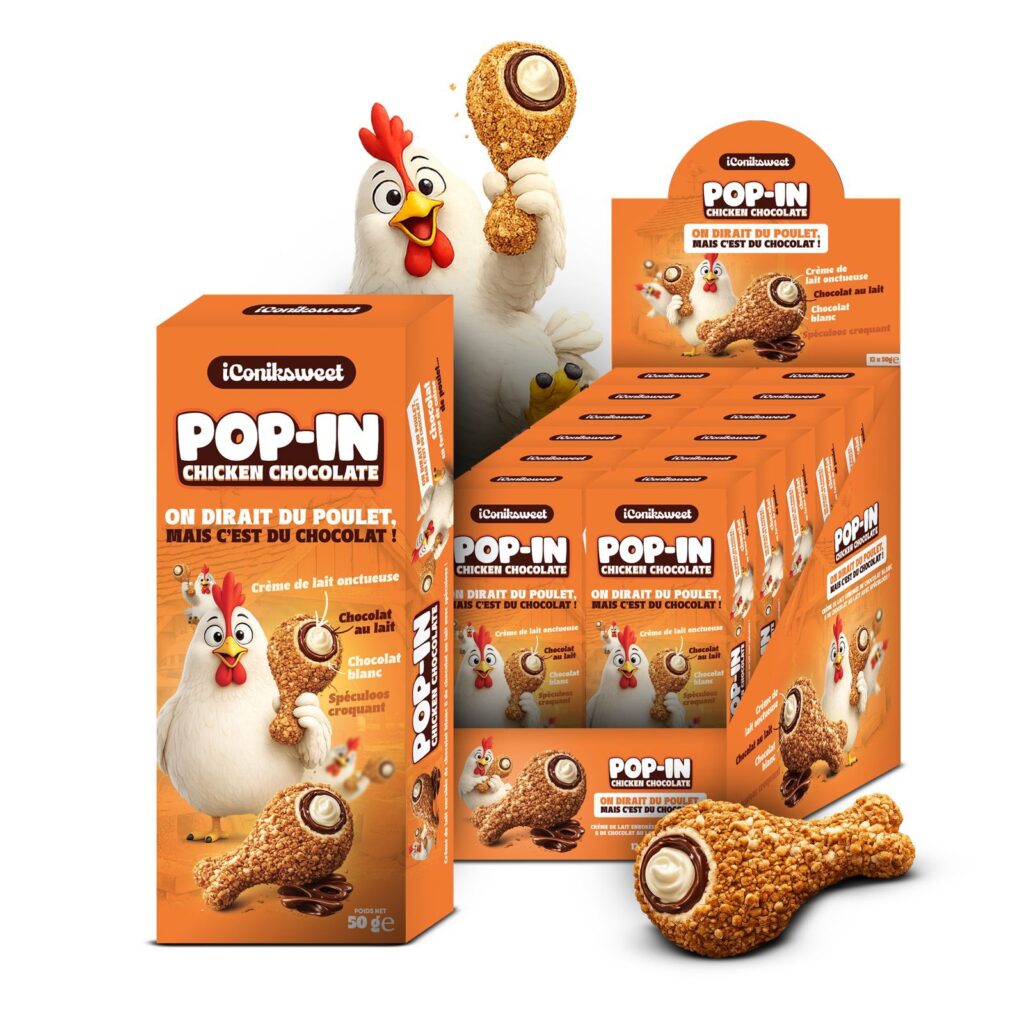 Pop In Chicken Chocolate IConikSweet 12 X 50g (Viral Chicken Look) - Kirpa
